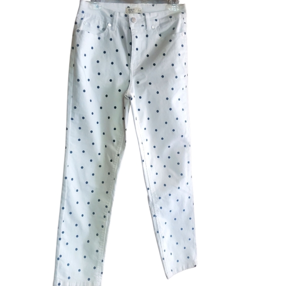 oat | Jeans | Oat New York Black White Polka Dot Straight Leg Jeans ...
